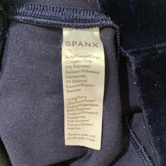 SPANX | Pants & Jumpsuits | Spanx Blue Velvet Skinny Lounge Pants ...